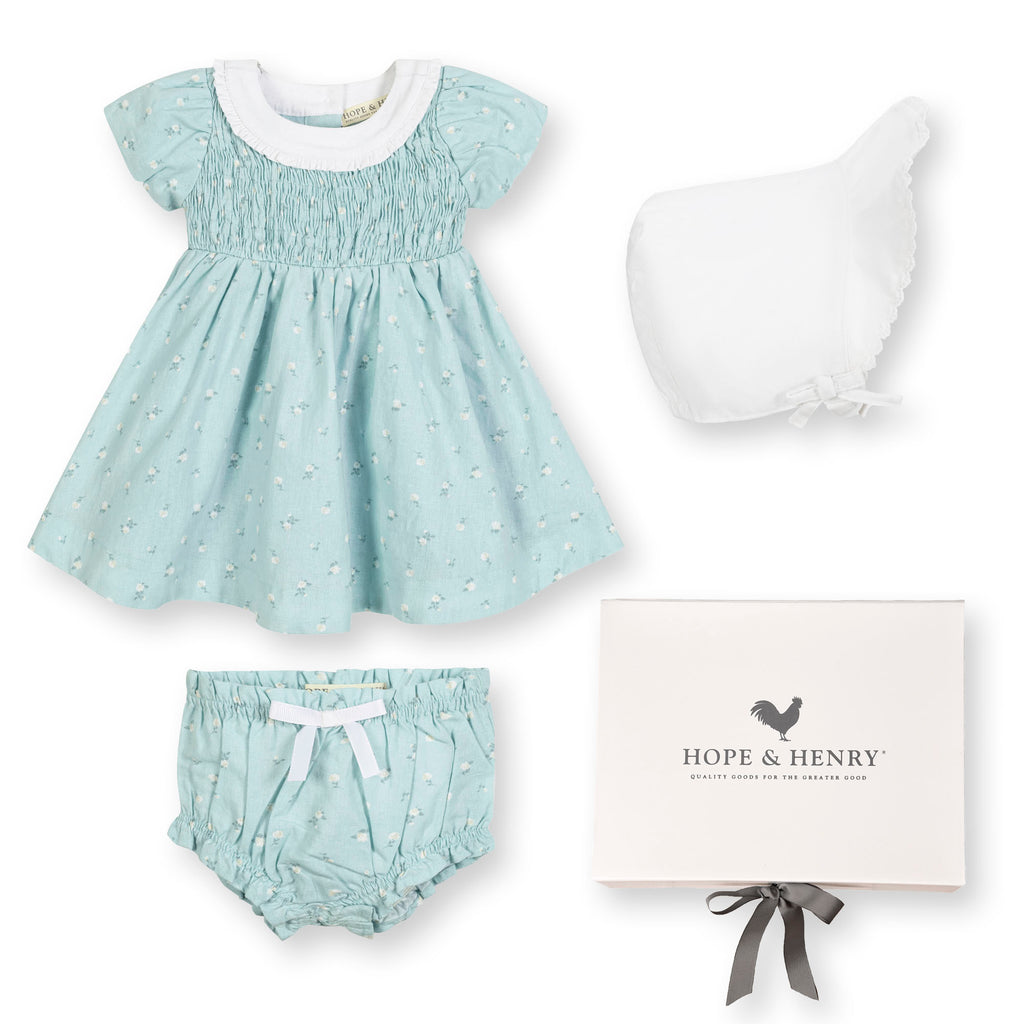 3 Piece Dress and Bonnet Boxed Gift Set – Hope & Henry