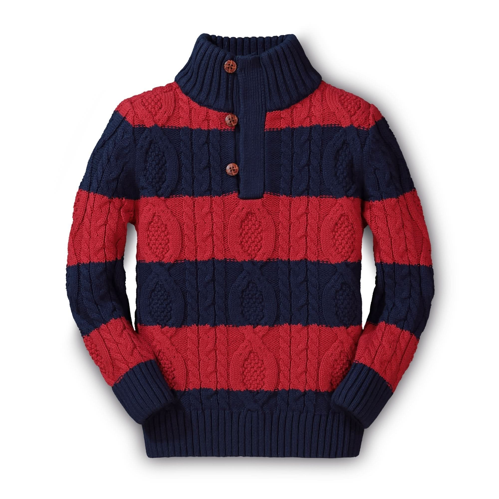 Mock Neck Cable Sweater with Buttons | Hope & Henry Baby