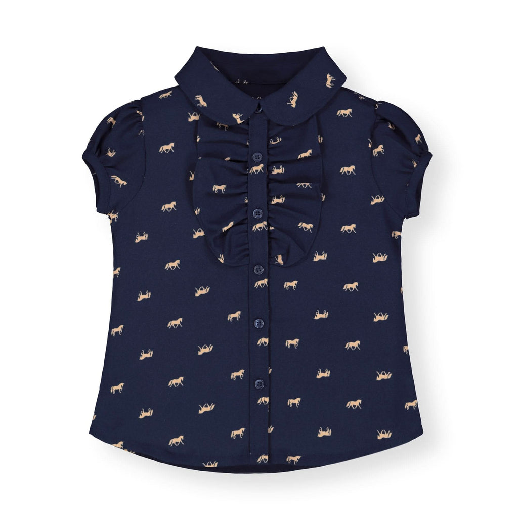 Ruffle Front Shirt with Puff Sleeves - Baby | Hope & Henry Baby