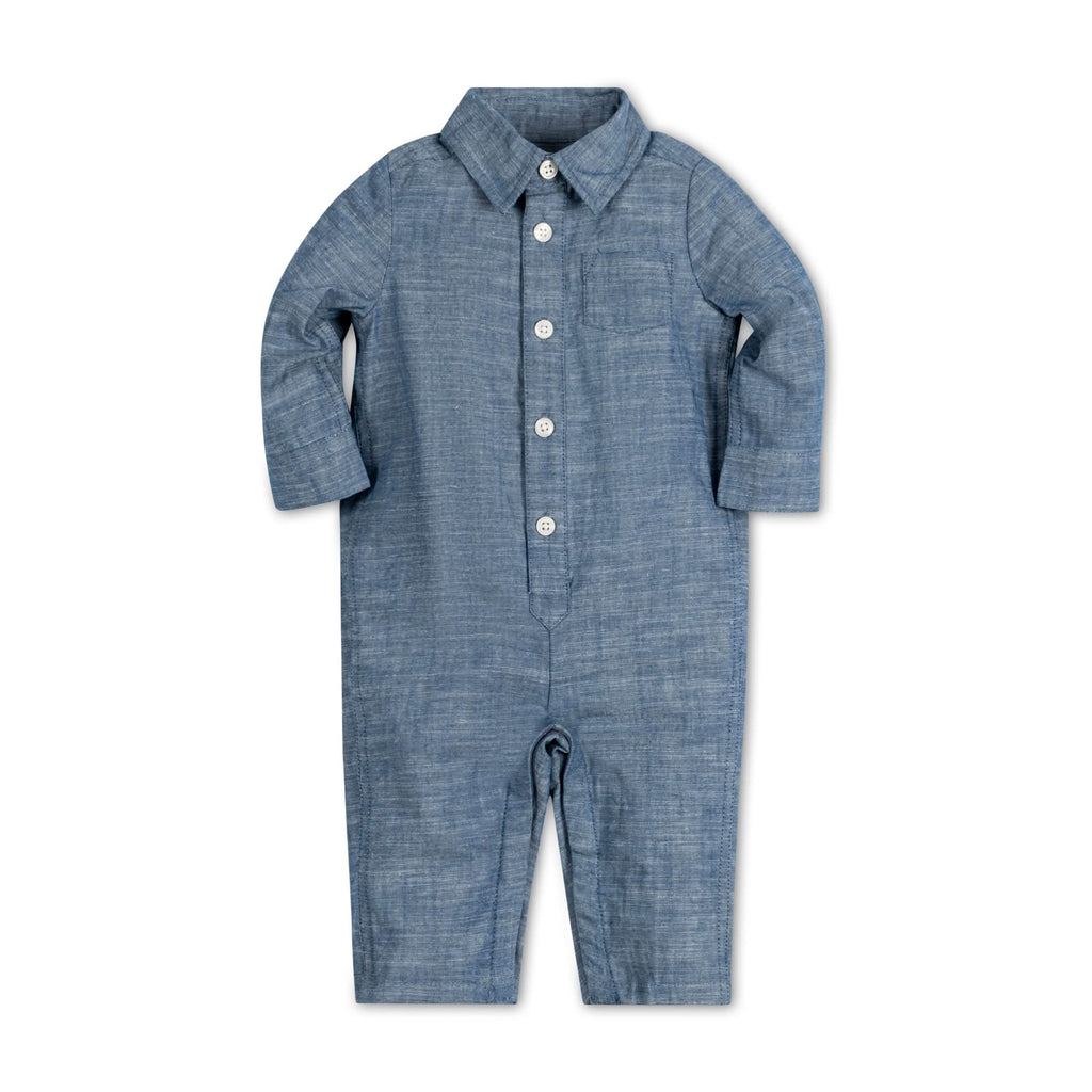 Organic Chambray Button Front Romper – Hope & Henry