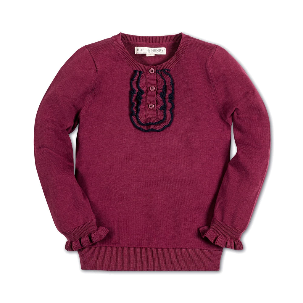 Organic Ruffle Sweater Henley | Hope & Henry Girl